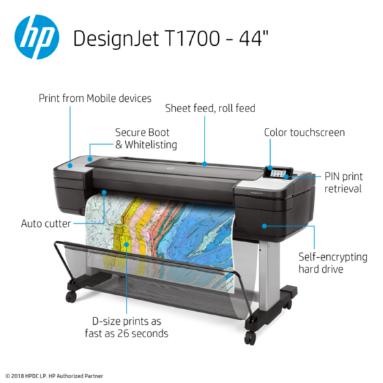 Plotter HP Designjet T1700 44″ ePrinter – Canal do Plotter
